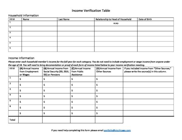 Tenant Income Verification Worksheet 2021 | The Preservation Compact