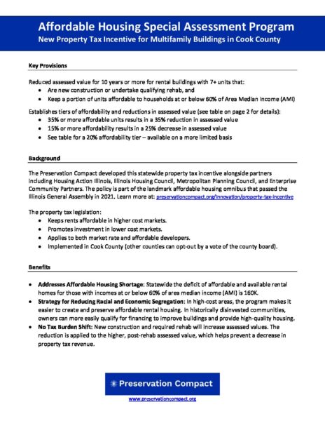 Property Tax Incentive Factsheet 12.1.22 | The Preservation Compact